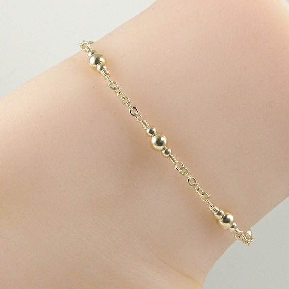 Gold Chain Gold Bead Ankle Bracelet Gold Anklet Gold Anklets | Etsy
