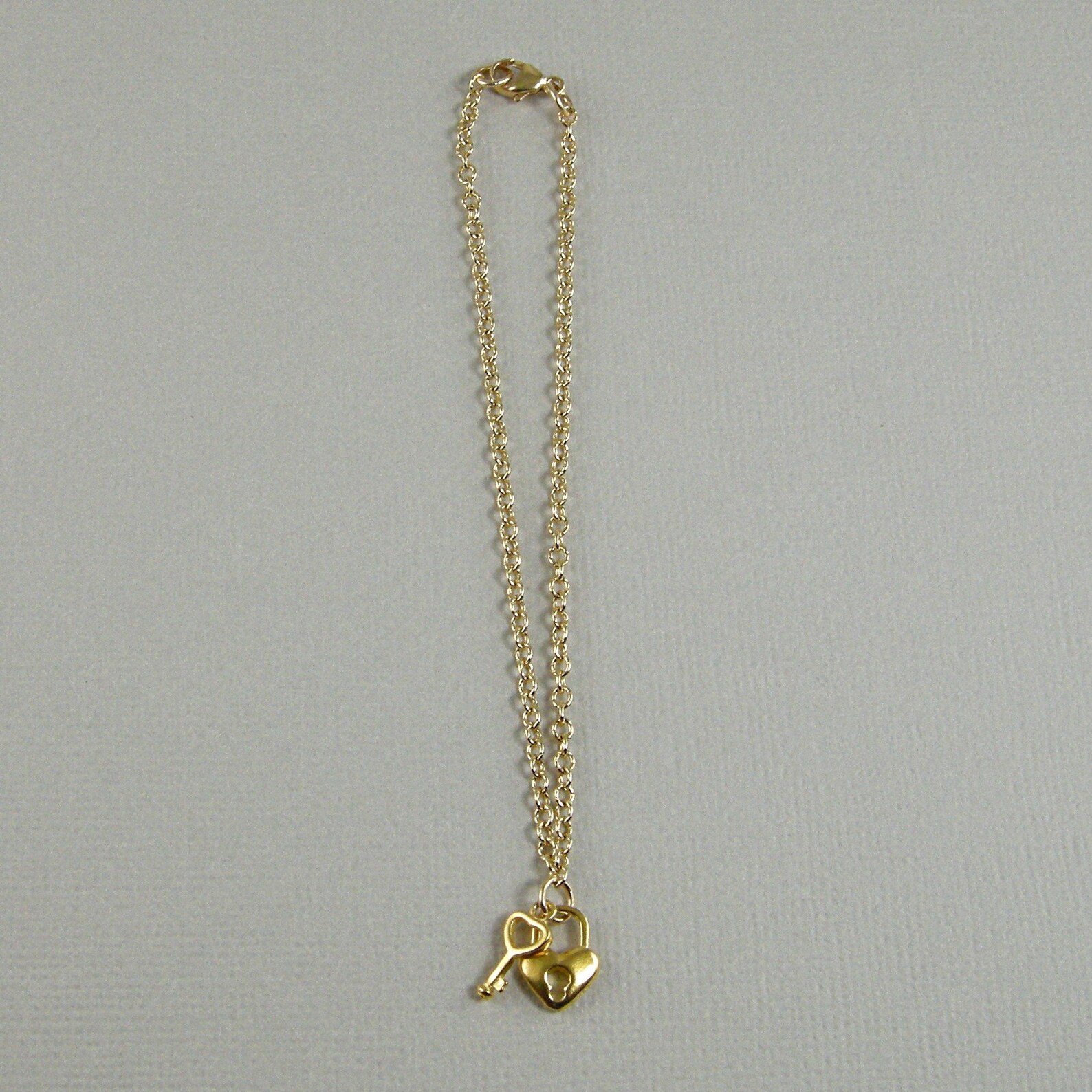 Dainty Gold Heart Lock and Key Anklet, Gold Anklets for Women - Etsy