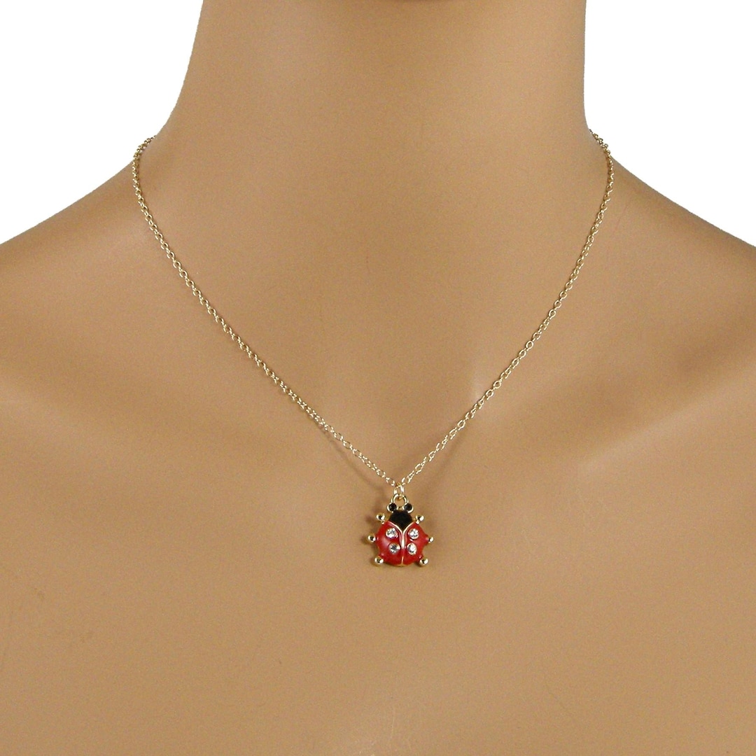 Enameled Ladybug Necklace: 14k Gold Filled Chain Pendant - Etsy