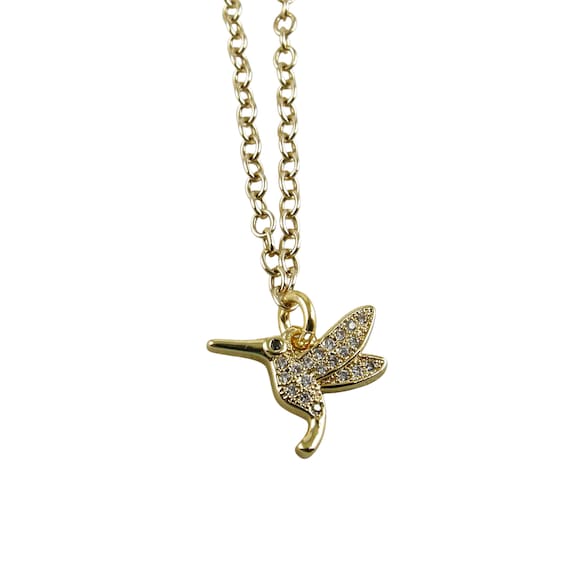 JewelryByTali Gold Crystal Hummingbird Anklet Hummingbird Ankle Bracelet Dainty Hummingbird Anklet Bird Anklet