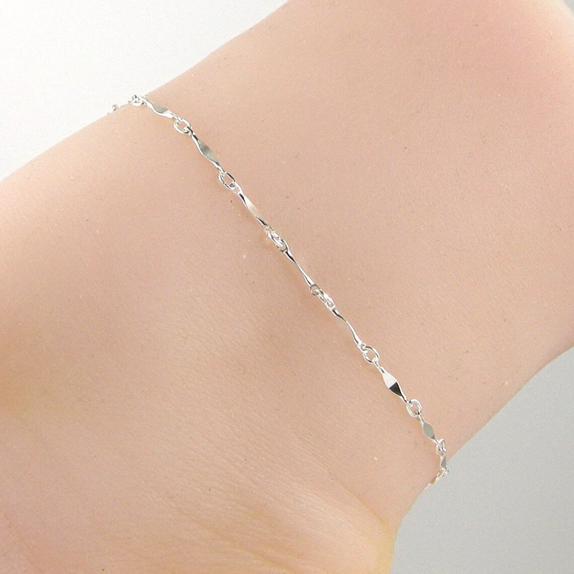 Sterling Silver Anklet Dainty Sterling Silver Chain Ankle | Etsy
