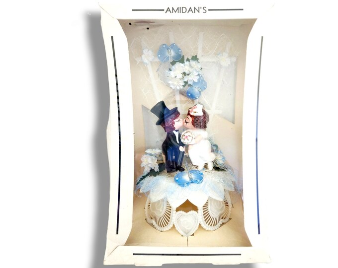 Vintage 1973 Bride & Groom Wedding Cake Topper in Box Amidan ...
