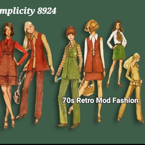 1970s Vintage Simplicity 8924 Vest Mini Skirt Blouse Pants Jr - Etsy