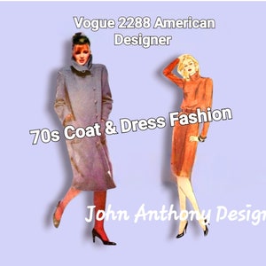 Vintage 1970s Vogue American 2288 Coat Dress Size 8 John - Etsy