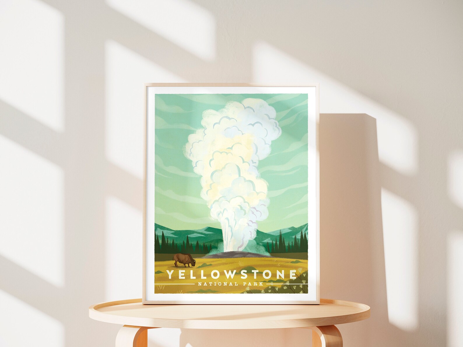 Yellowstone National Park Art Print - 8 X 10 Inches - 11x14 Inches ...