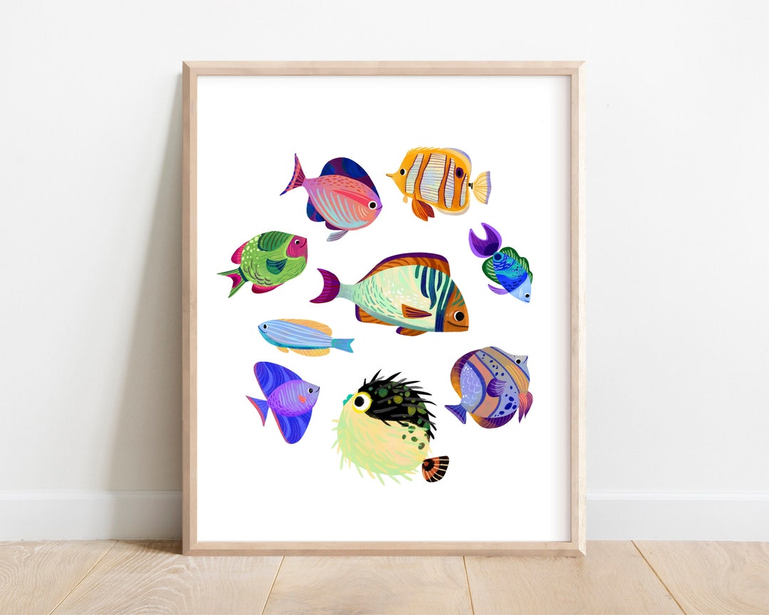 Oceanic Tropical Fish Art Print - 8x10, 11x14 Inches - Ocean Art - Home ...