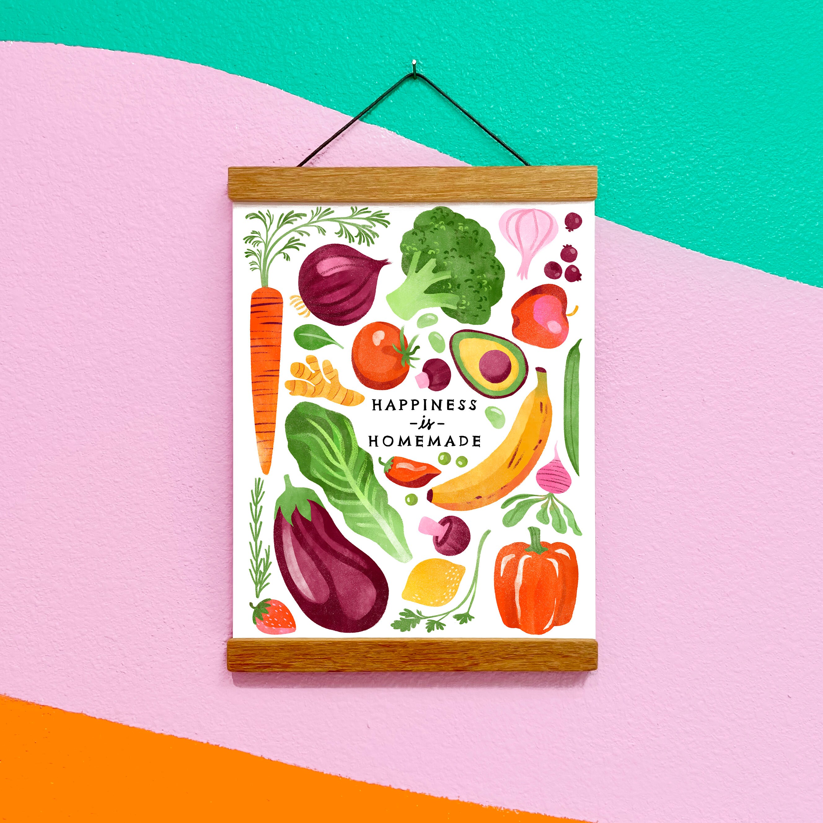 Kitchen Vegetables Art Print - 8 X 10 Inches - Cooking Illustration ...