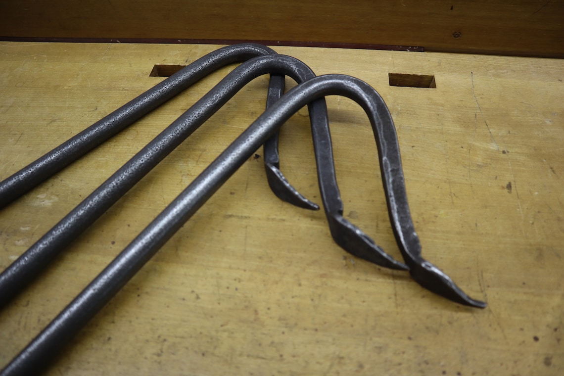 Workbench Holdfast With Leaf Finial, 3/4" or 1" Hole. Hand Forged by ...