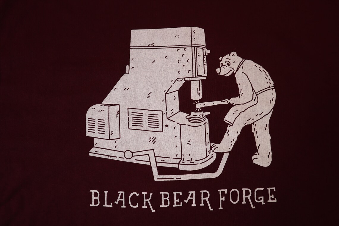 Bear Working With Power Hammer. Black Bear Forge Tee Shirt - Etsy