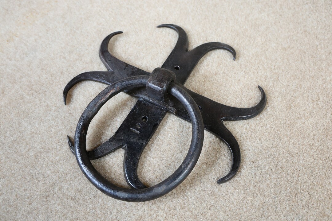 Forged Cross Shaped Door Handle With Split Bar Ends and Forge Welded ...