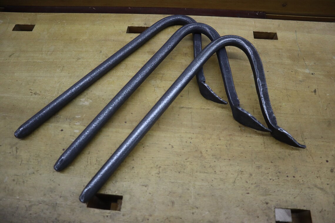 Workbench Holdfast With Leaf Finial, 3/4" or 1" Hole. Hand Forged by ...