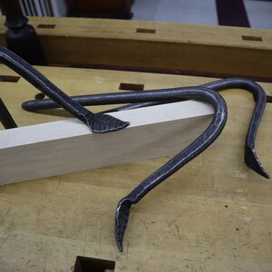 Workbench Holdfast With Leaf Finial, 3/4" or 1" Hole. Hand Forged by ...