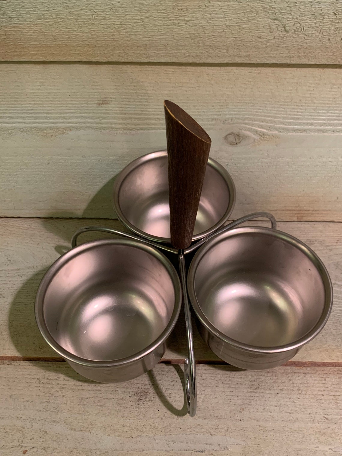 Mid Century Modern MCM Condiment Caddy With Dark Wood Handle - Etsy