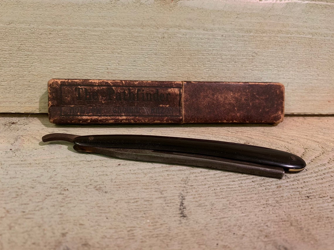 Antique Straight Razor the Pathfinder Hollow Ground Razor With | Etsy