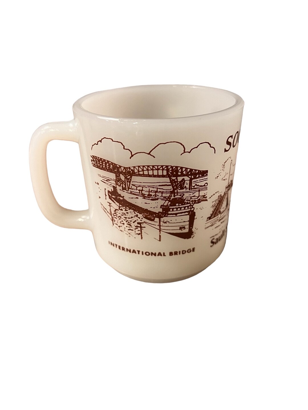 Vintage Mackinac Island Milk Glass Mug Glasbake Michigan Souvenir ...