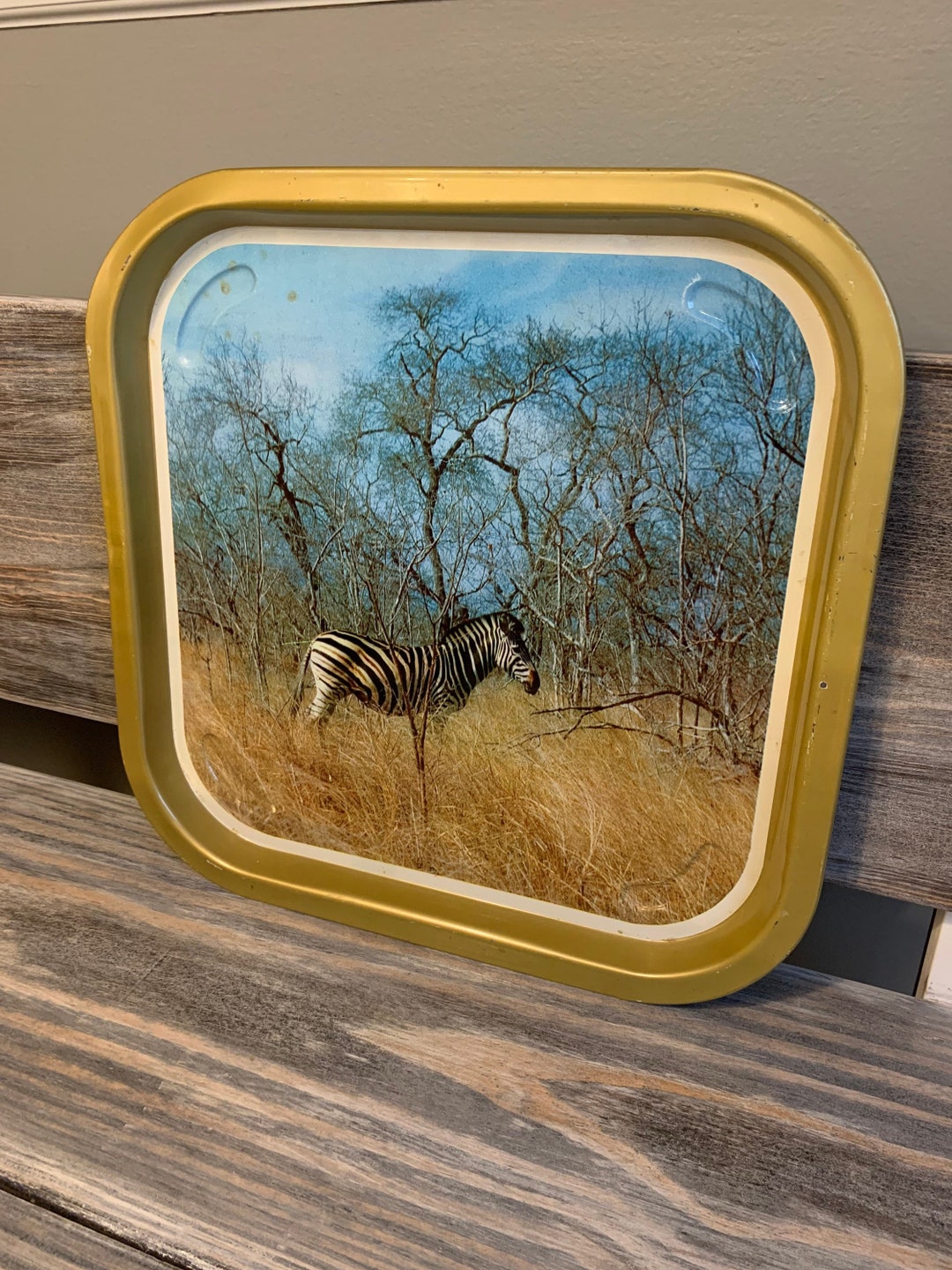 Vintage Zebra Tray: Nevco South Africa Jungle Safari Wall Hanging - Etsy