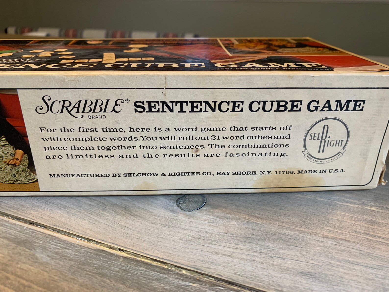 Vintage 1971 Sentence Cube Game Scrabble Game Retro Board Game - Etsy