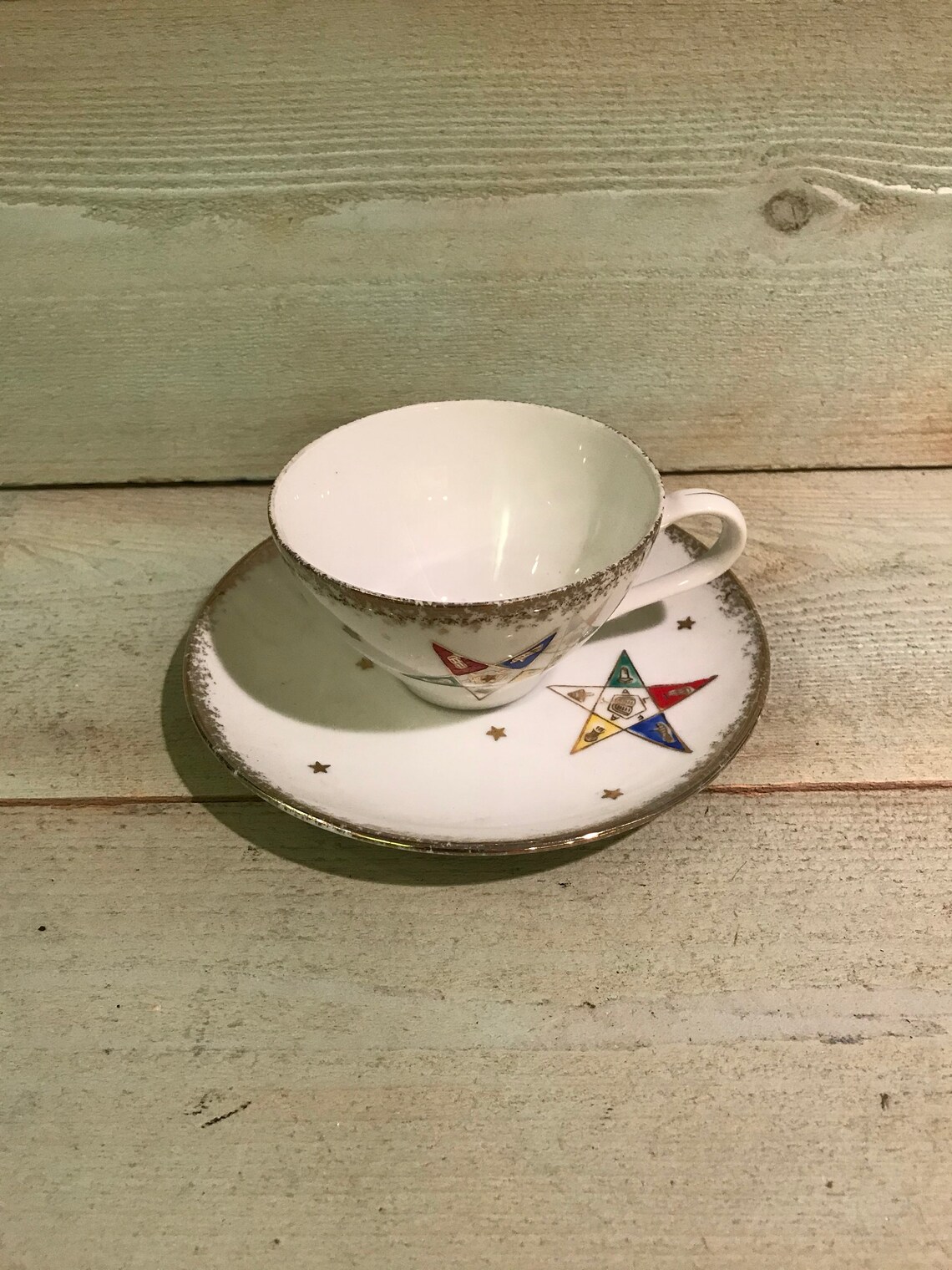 Eastern Star Tea Cup and Saucer Vintage Masonic Marked C 73 | Etsy
