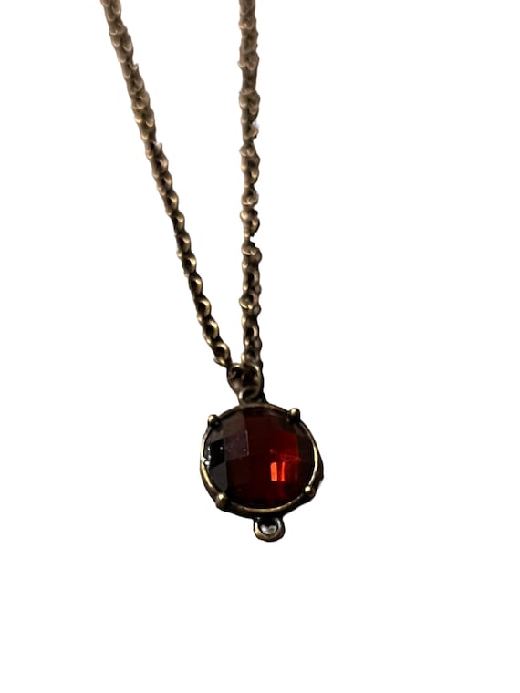 Ruby Red Birthstone Sterling Silver Necklace - Gem