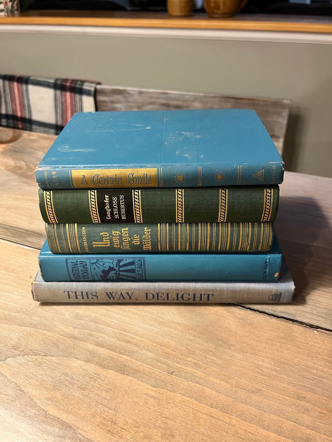 Vintage Curated Book Collection - Greens and Blues Set of 5, Curated ...