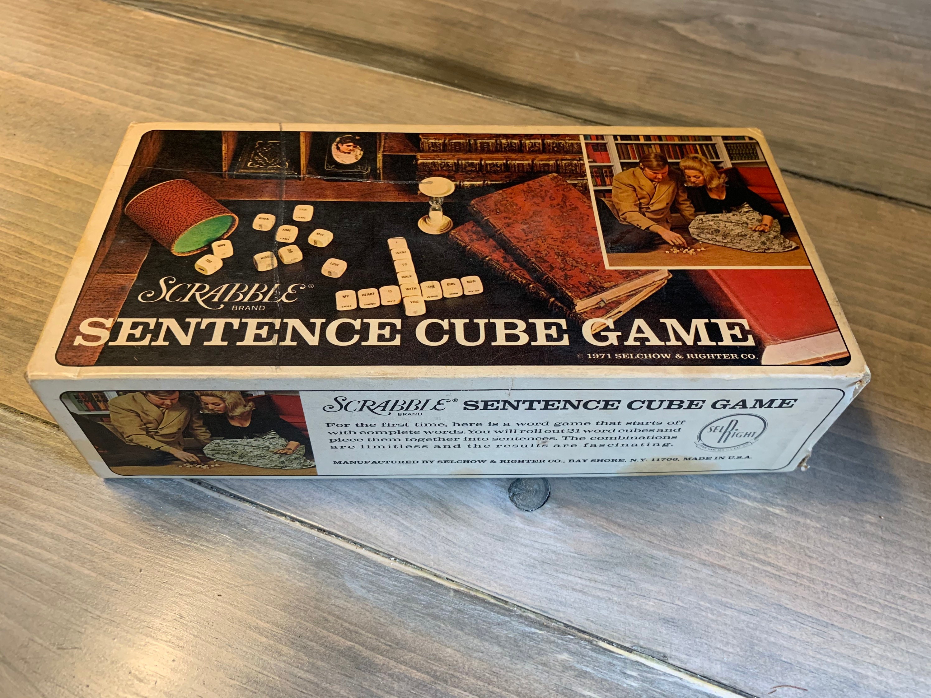Vintage 1971 Sentence Cube Game Scrabble Game Retro Board Game - Etsy