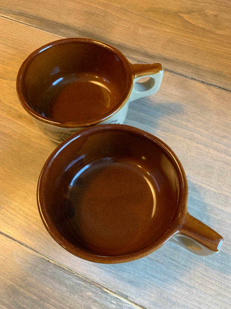 Vintage Soup Mugs Vintage Pair of Soup Mugs Pottery Stoneware Crocks ...