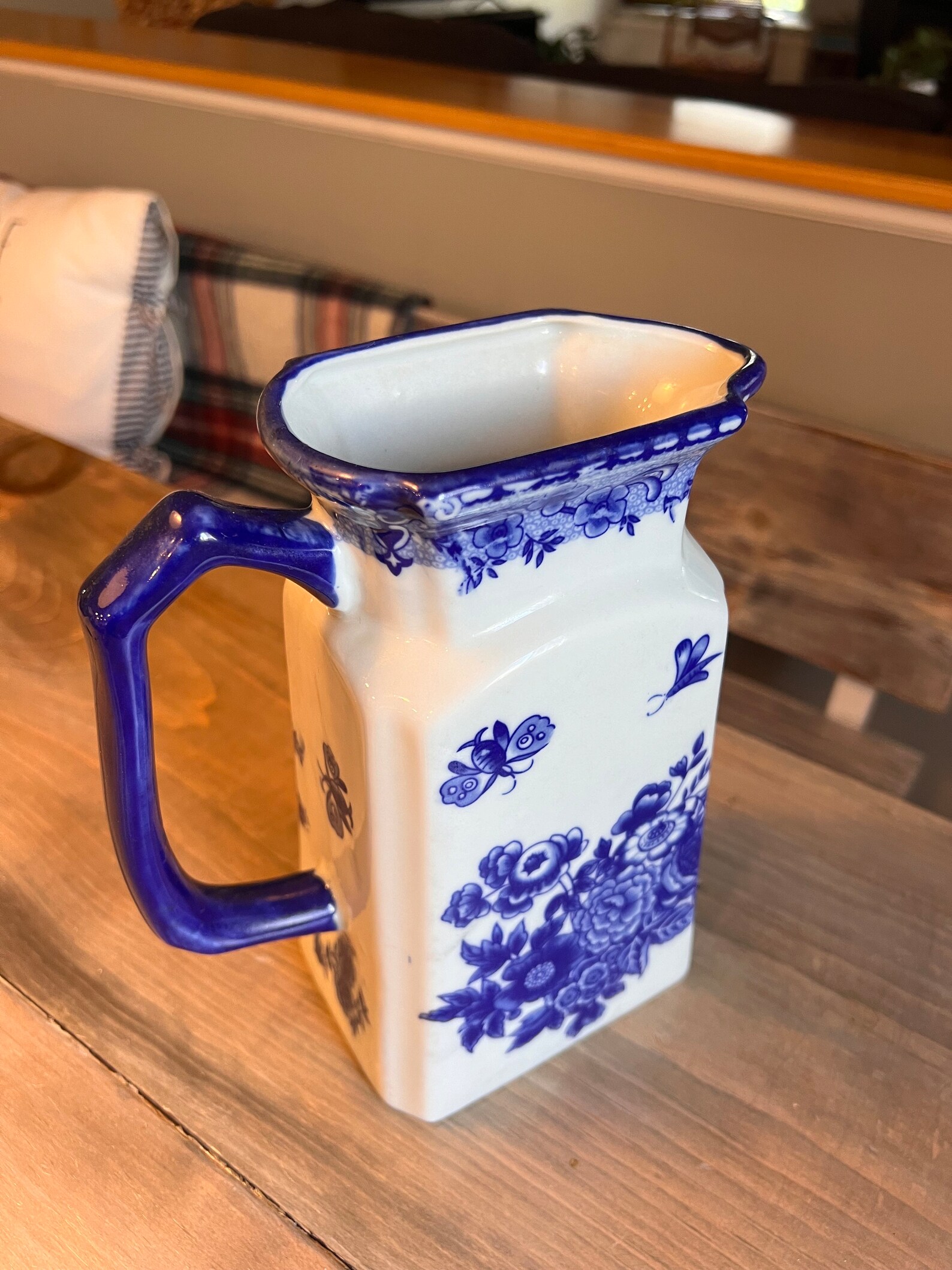 Victoria Ware Ironstone Pitcher, Flow Blue Ironstone Pitcher, Cobalt ...