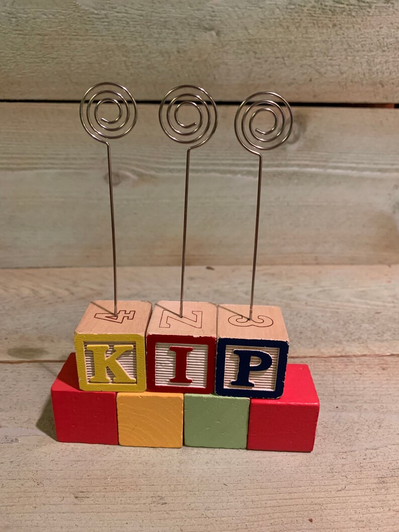 Alphabet Wood Block Photo holder children's alphabet | Etsy