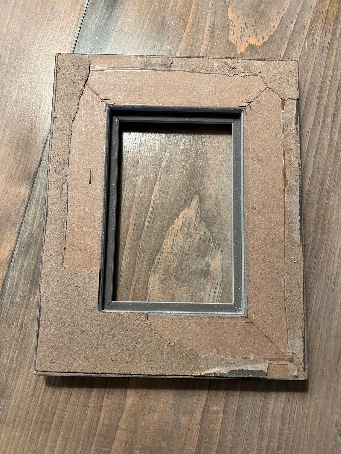 Vintage Grayish Blue and Gold Frame, Gray Wall Frame, Empty Gray Frame ...