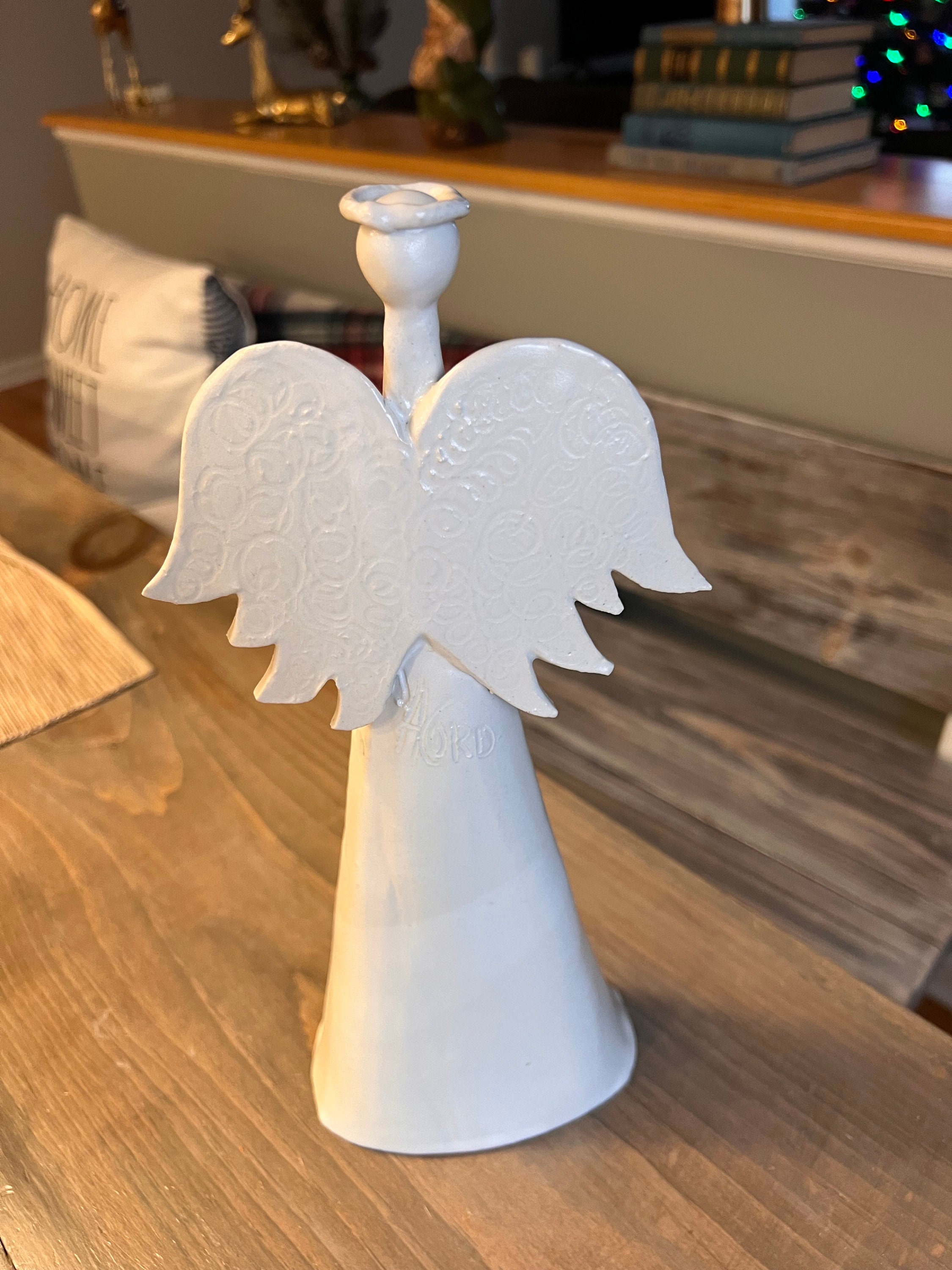 Vintage Ivory Angel, Pottery Angel Signed, Vintage Angel Sculpture ...