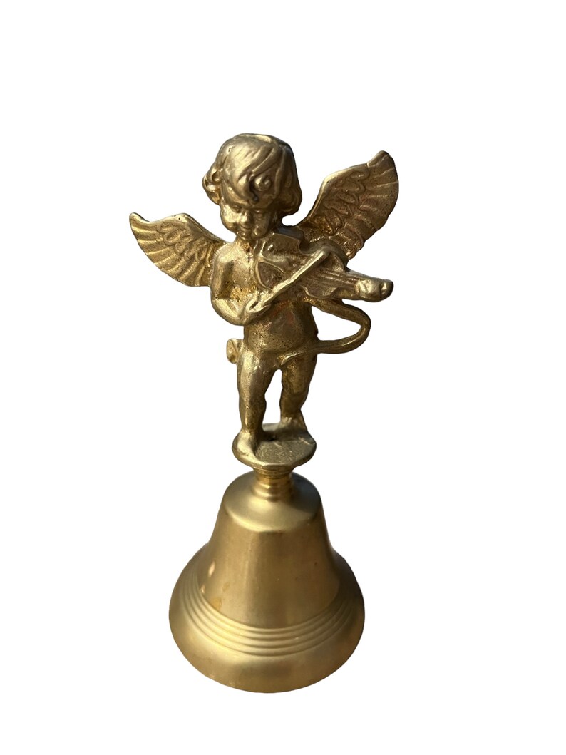 Vintage Brass Bell, Guardian Angel Bell, Brass Harp, Brass Set of Ducks ...