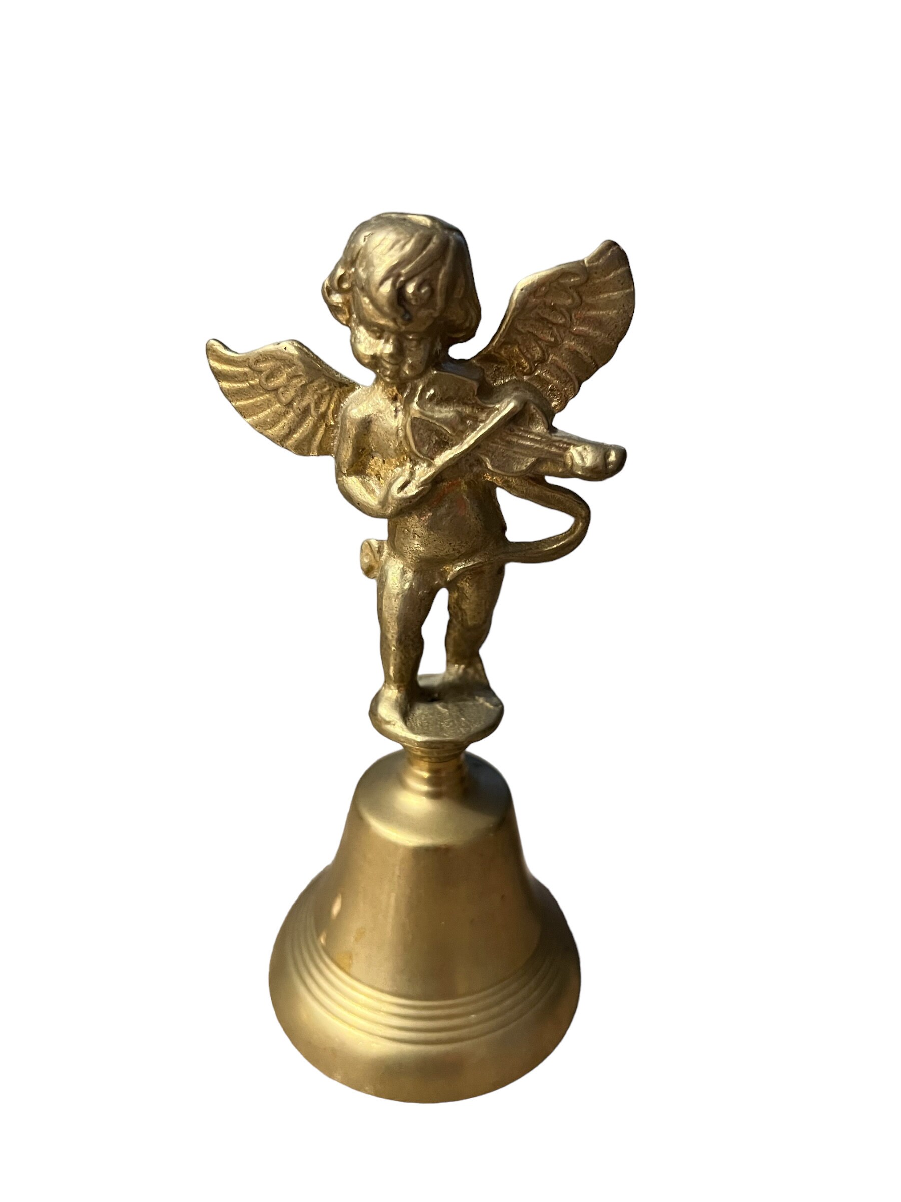 Vintage Brass Bell, Guardian Angel Bell, Brass Harp, Brass Set of Ducks ...