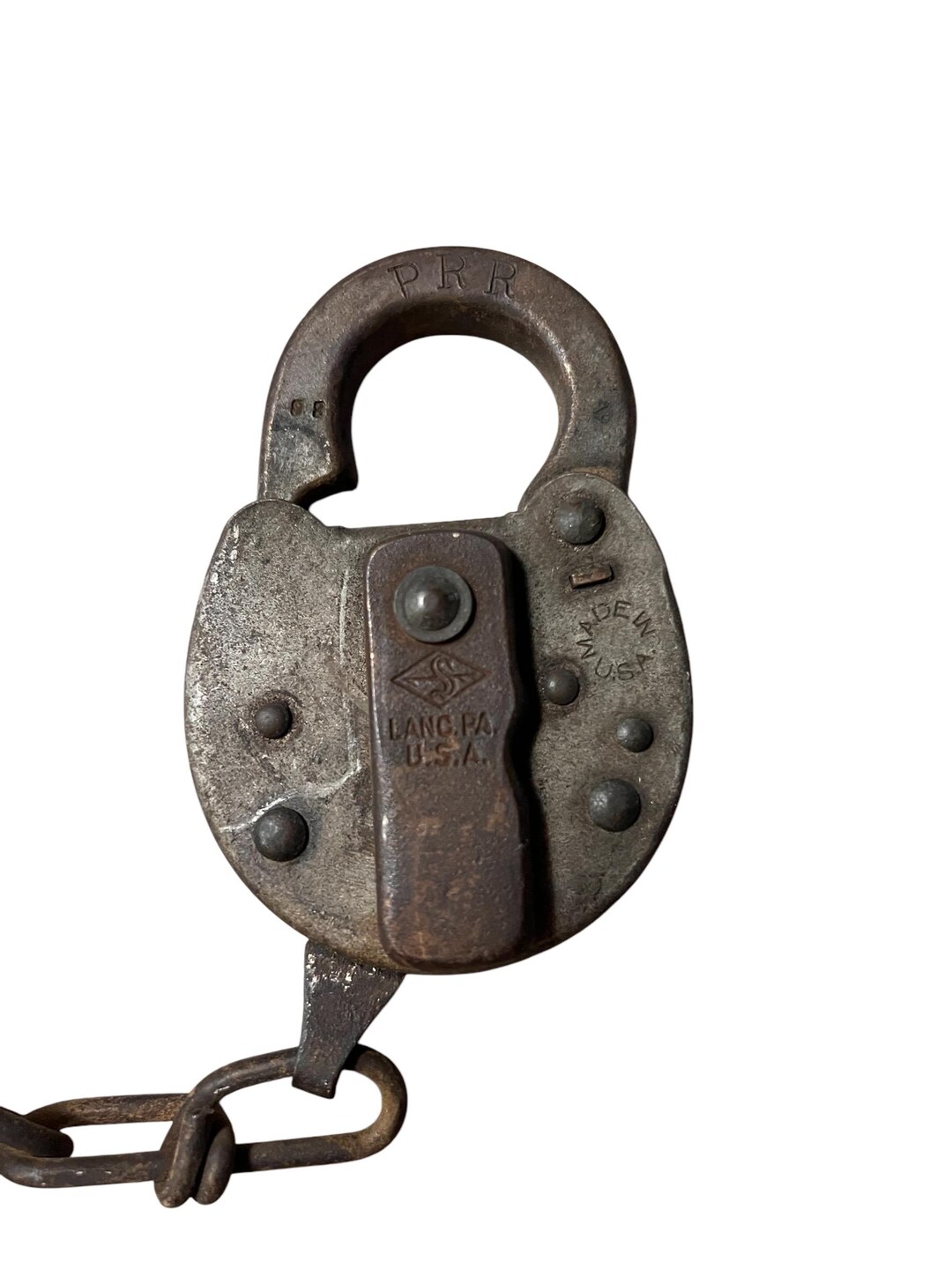 Vintage 1949 Pennsylvania Railroad Padlock and Chain, PRR, Lang PA ...