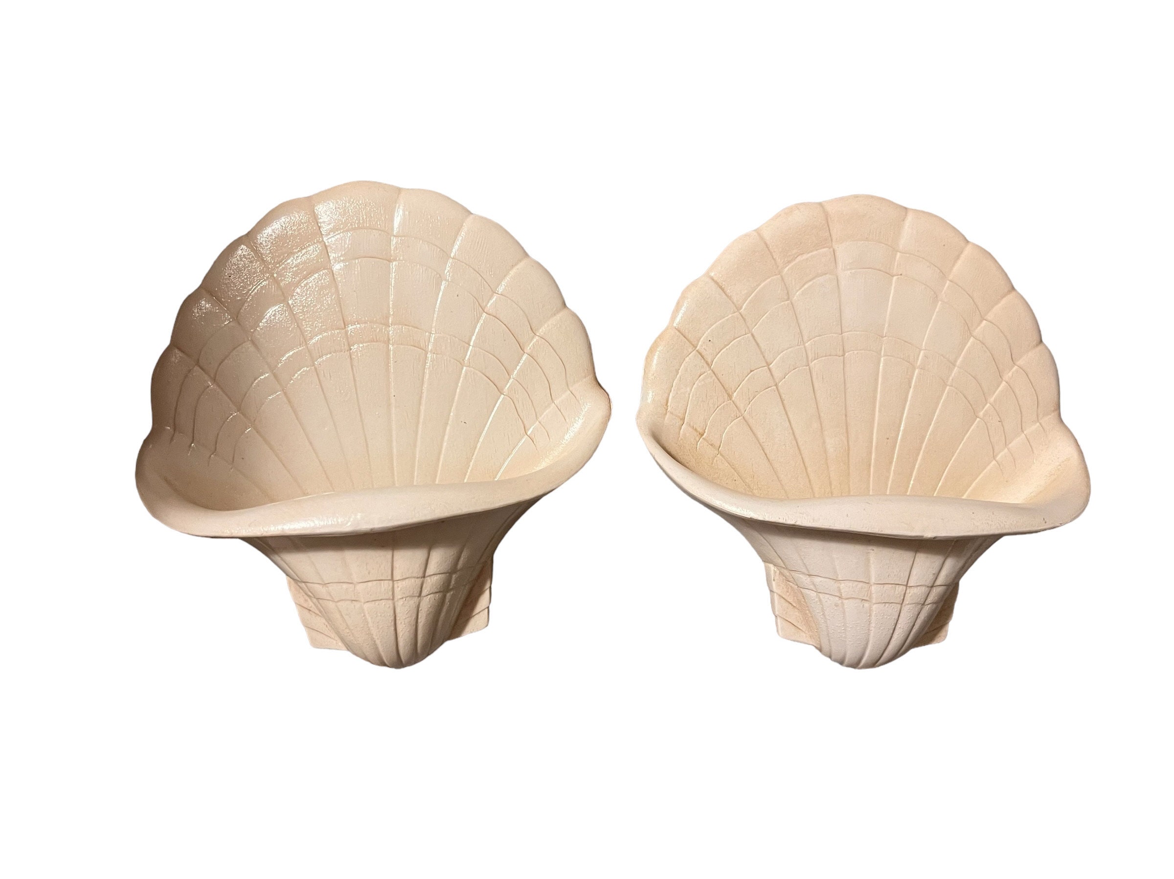 Vintage Clam Shell Wall Decor, Vintage Shell Wall Plaques, Shell Decor ...