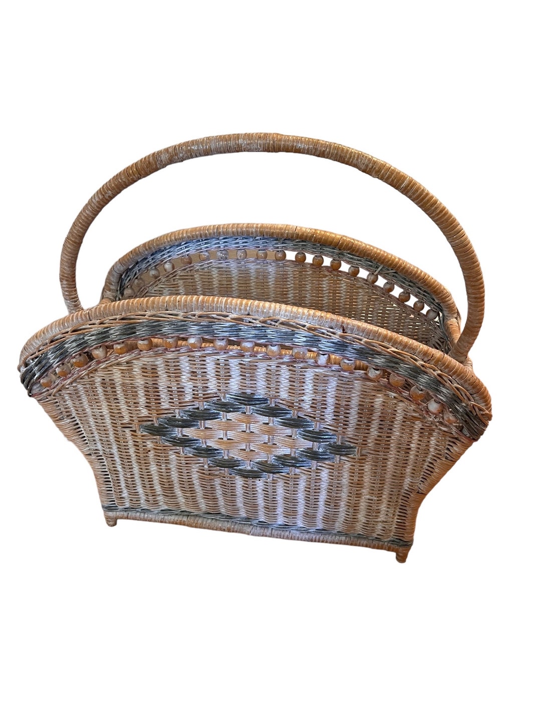 Vintage Wicker Magazine Holder