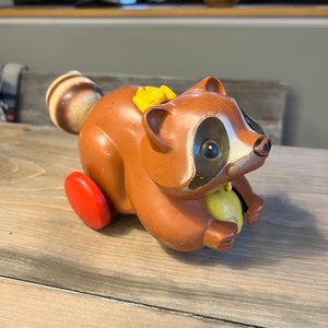 Vintage Toy Fisher Price 1979 Roly Raccoon - Etsy