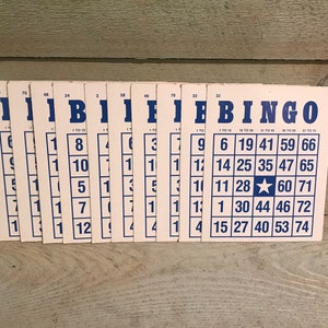 Vintage Bingo Cards Set of 10 Blue and White B-I-N-G-O Great for ...