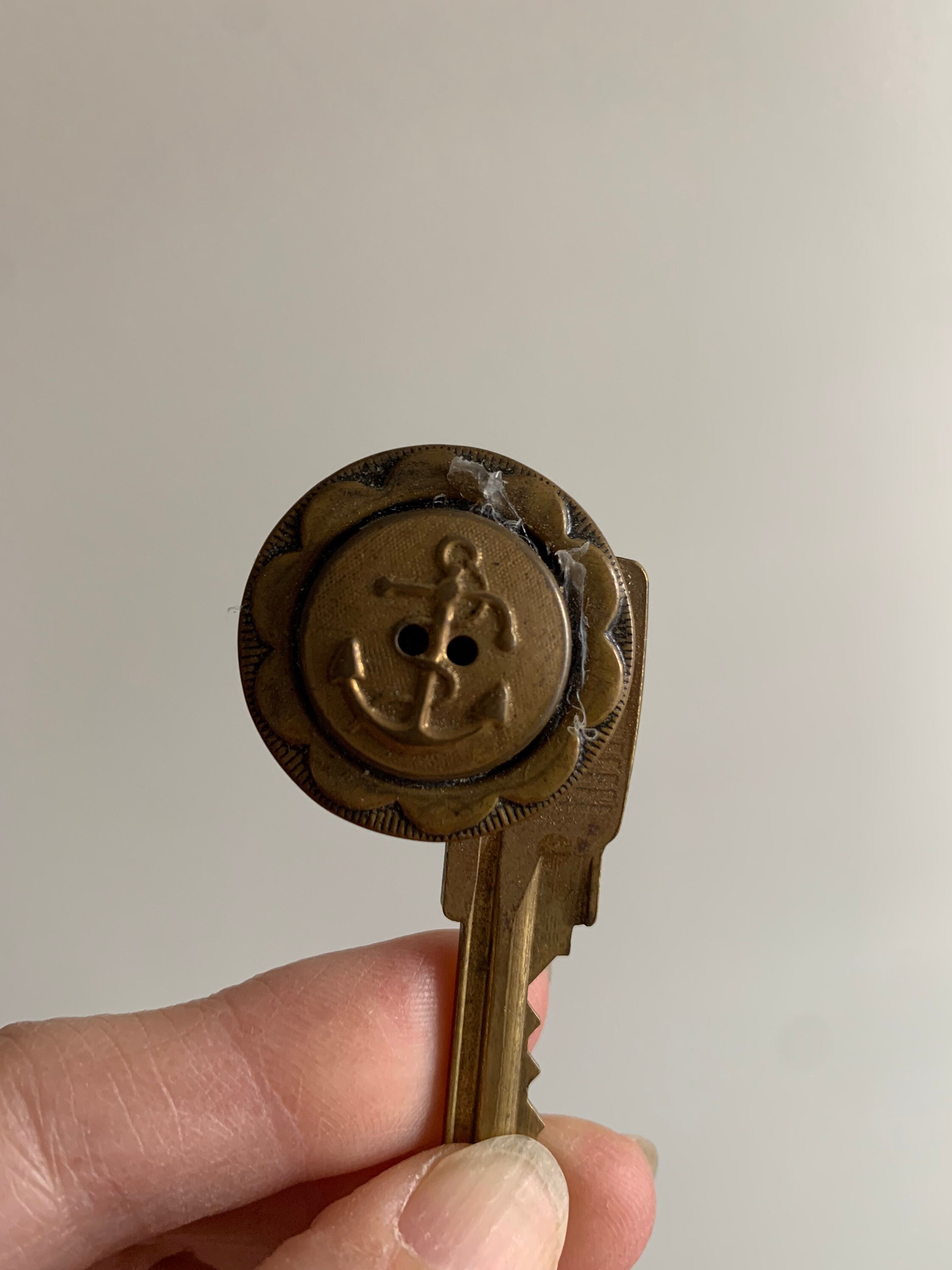 Magnet Old Key With Vintage Button Attached, Refrigerator Magnet ...