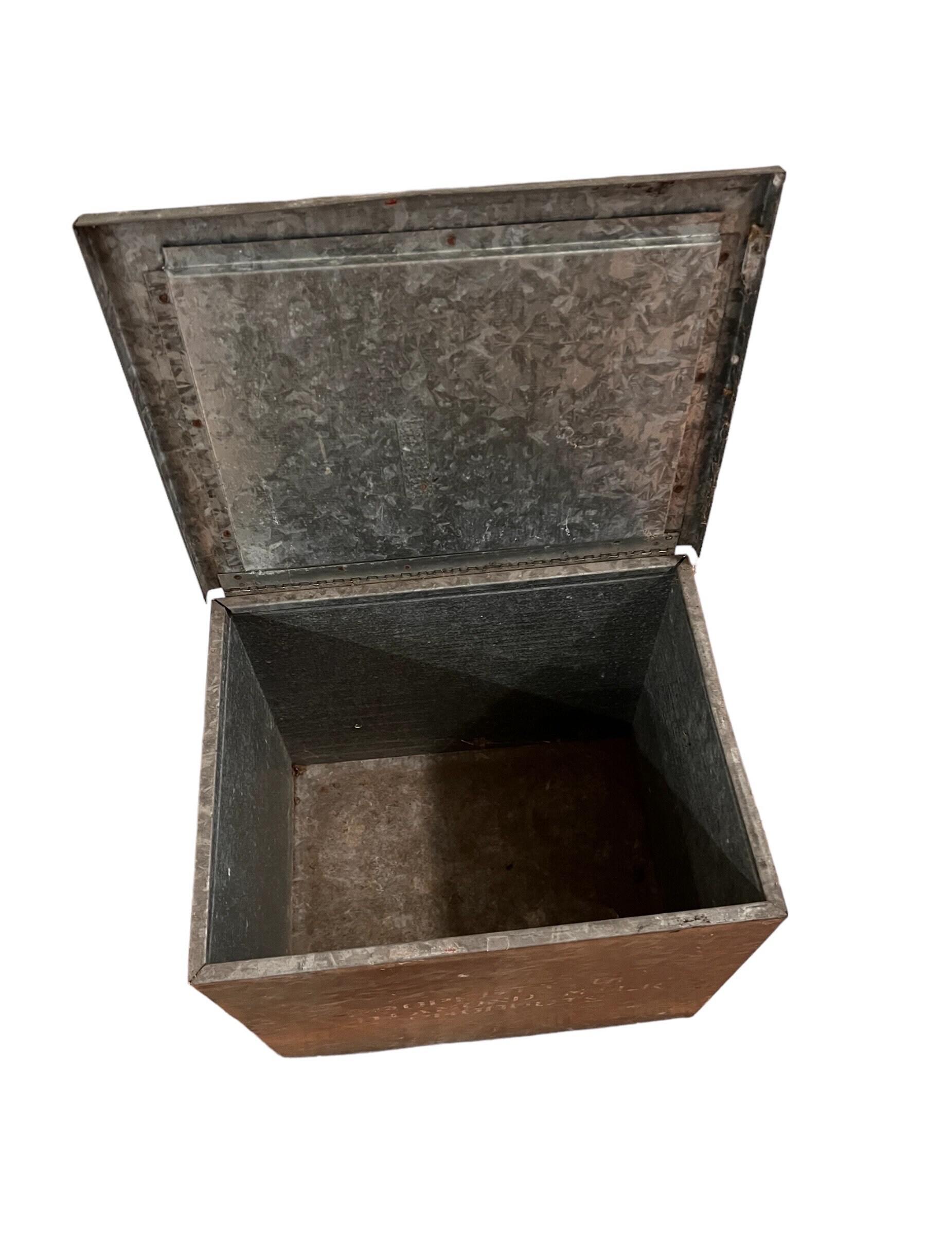 Vintage Galvanized Metal Milk Box, Milk Cooler, Property of Diamond ...