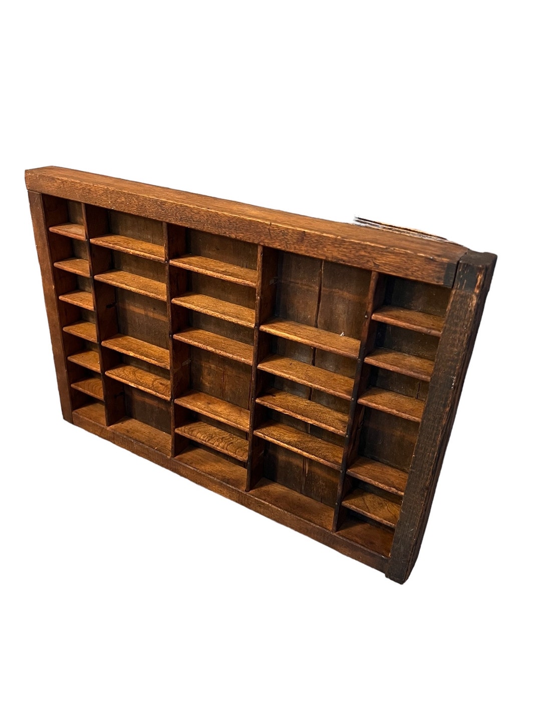 Wood Shadow Box With 29 Open Spaces, Shadow Box, Jewelry Tray, Jewelry ...