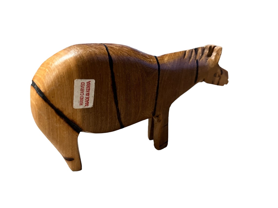 Vintage Wooden Hand Carved Zebra Wooden Folk Art Zebra Made - Etsy
