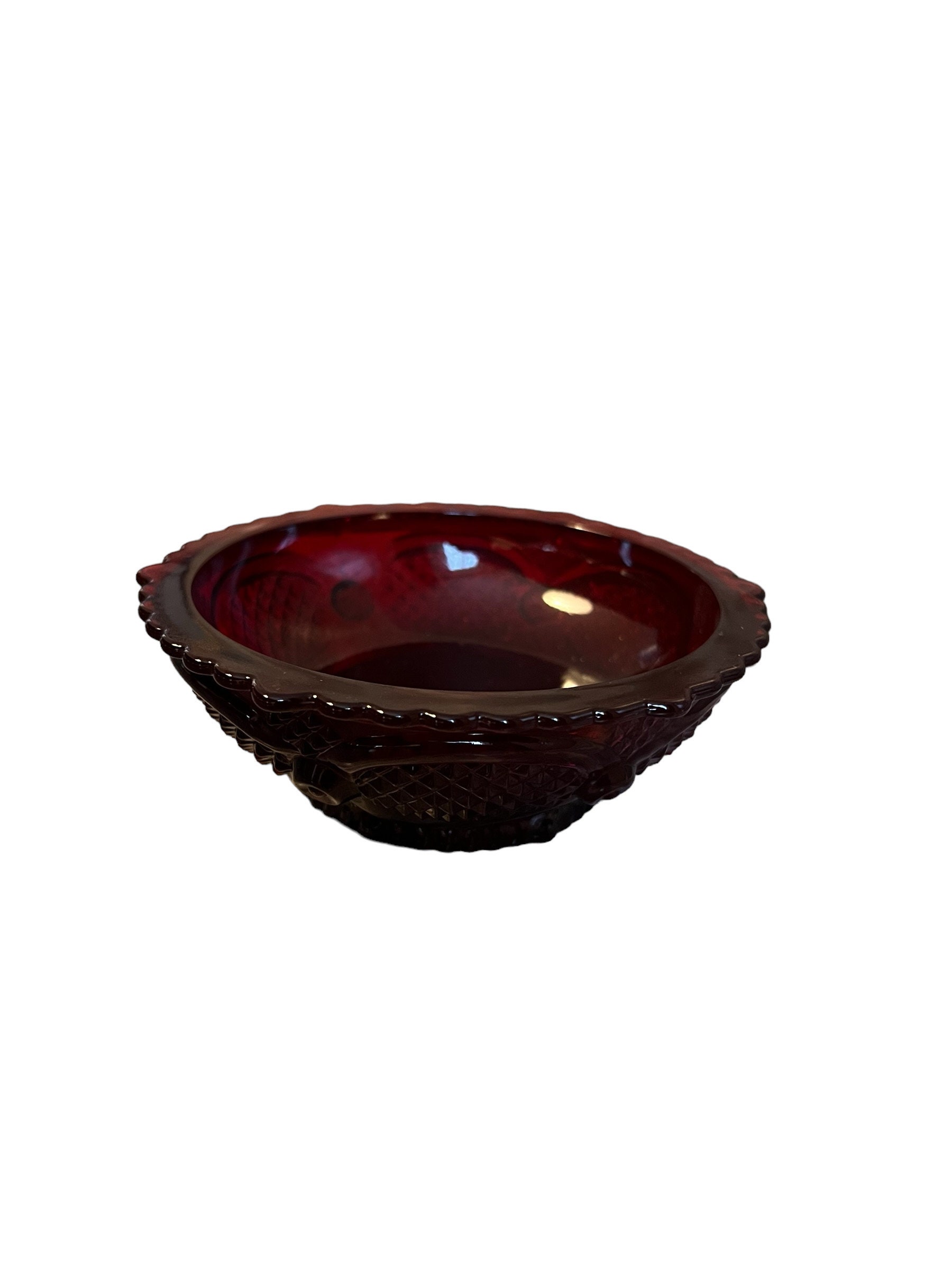 Vintage Avon Cape Cod Ruby Red Glass Candy Dish Small Bowl Etsy