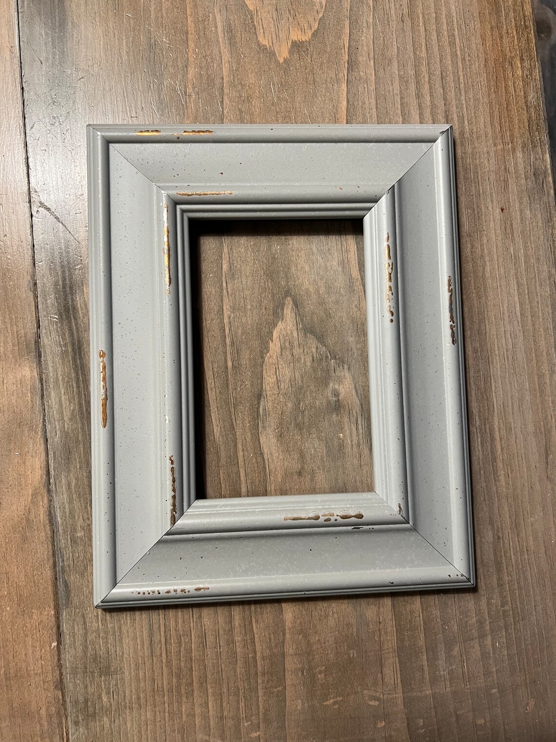 Vintage Grayish Blue and Gold Frame, Gray Wall Frame, Empty Gray Frame ...