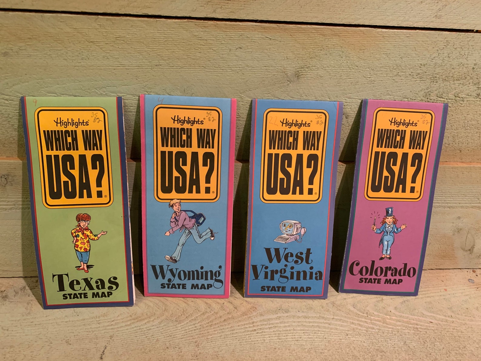 Vintage USA State Maps for Kids, Educational Foldable State Map ...