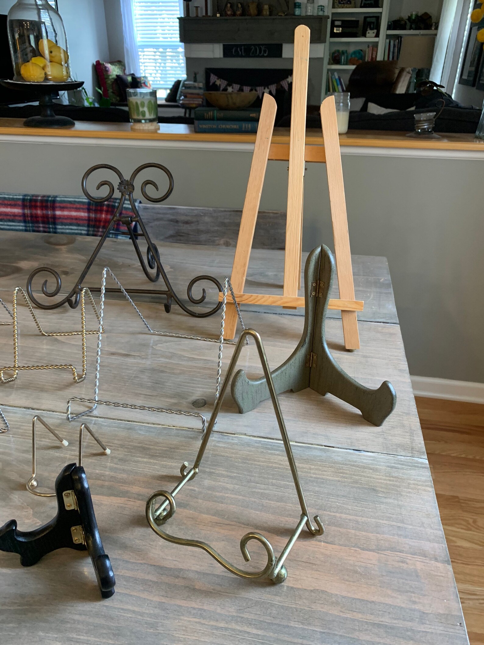 Vintage Wooden Stand, Small Plate Stand, Wooden Picture Stand, Small ...