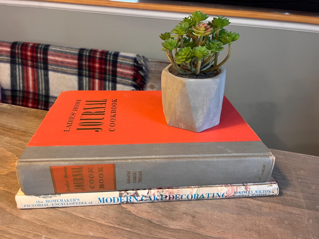 Vintage Cookbook Stack Red Ladies Home Journal Cookbook Farmhouse ...