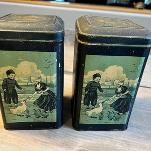 Vintage Kitchen Tin Lot, Iten's Tea Tin (RARE), Iten's Sugar Tin (RARE ...