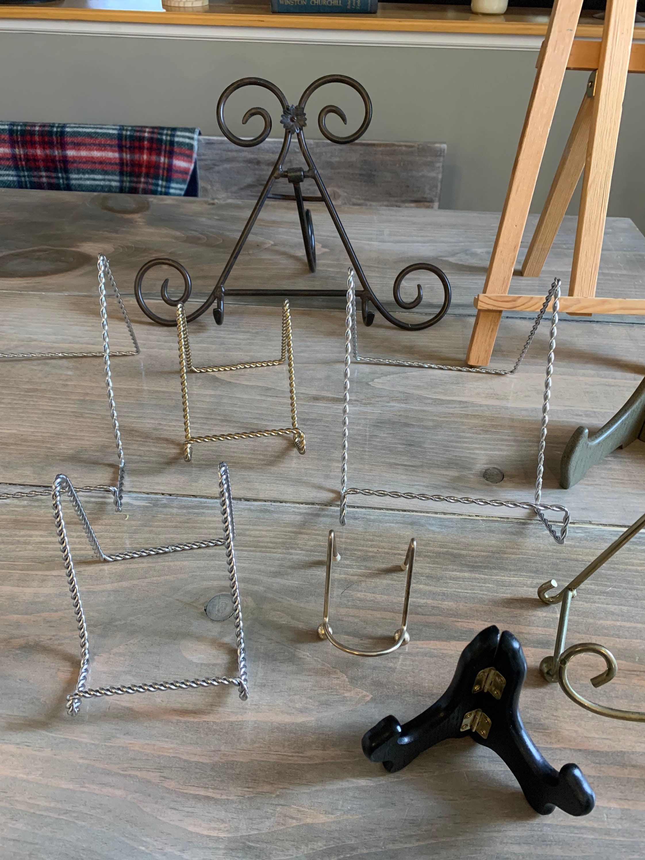 Vintage Wooden Stand, Small Plate Stand, Wooden Picture Stand, Small ...