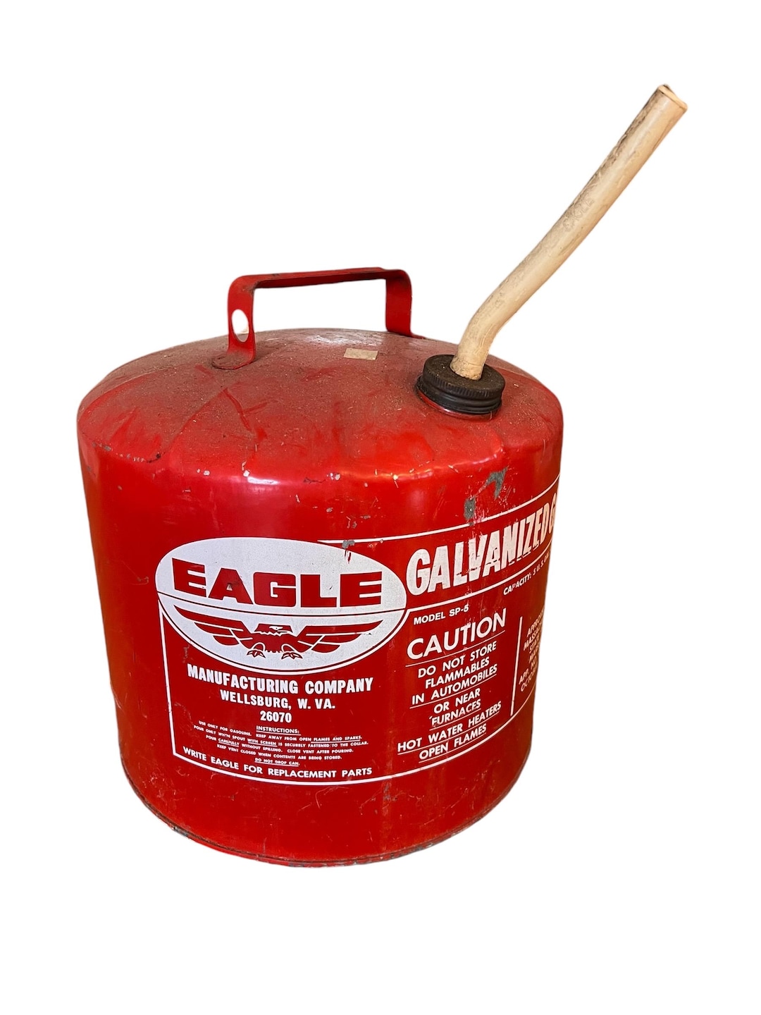 Vintage Eagle Safety Can 5 Gallon Gas Can U1-50 Eagle Manufacturing Co ...