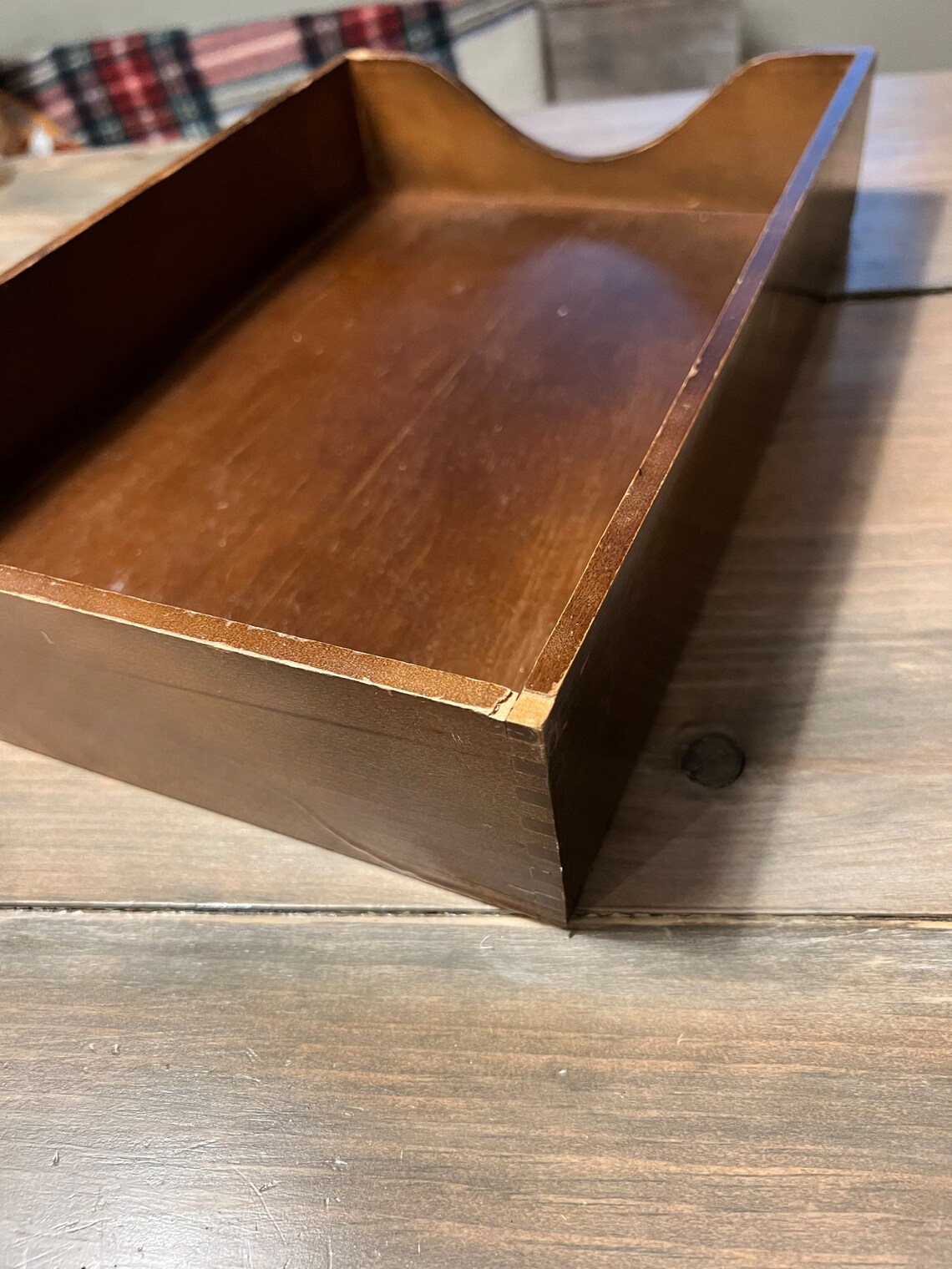 Vintage Wooden Desk Paper Sorter Tray Mid Century Wood Desk - Etsy